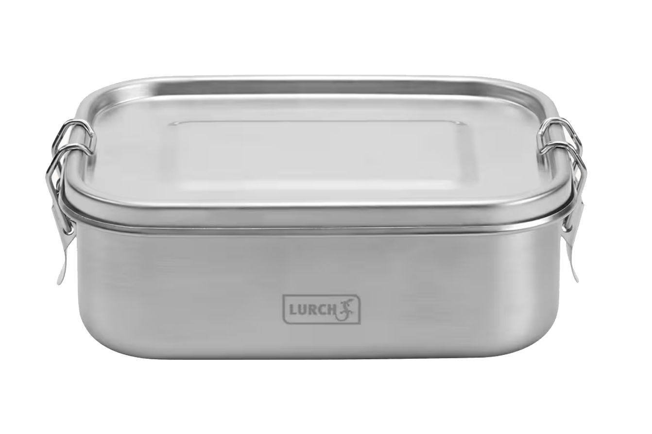 Matboks i rustfritt stål med vippelås, 0,8 liter – Kokkebutikken AS